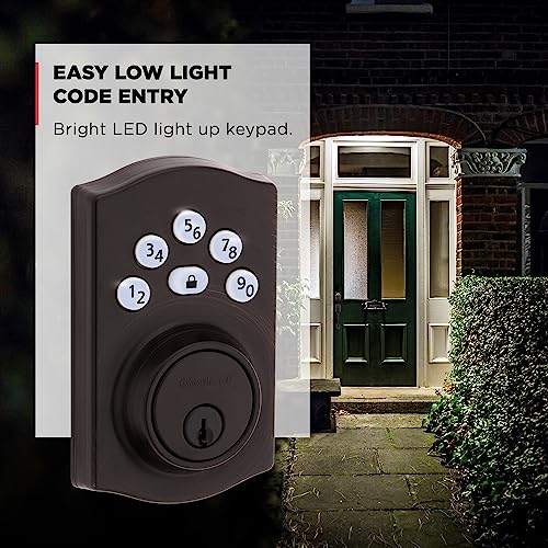 Kwikset Powerbolt 240 5-Button Keypad Venetian Bronze Traditional Electronic Deadbolt Door Lock, Featuring Convenient keyless Entry, Customizable User Codes and auto Locking