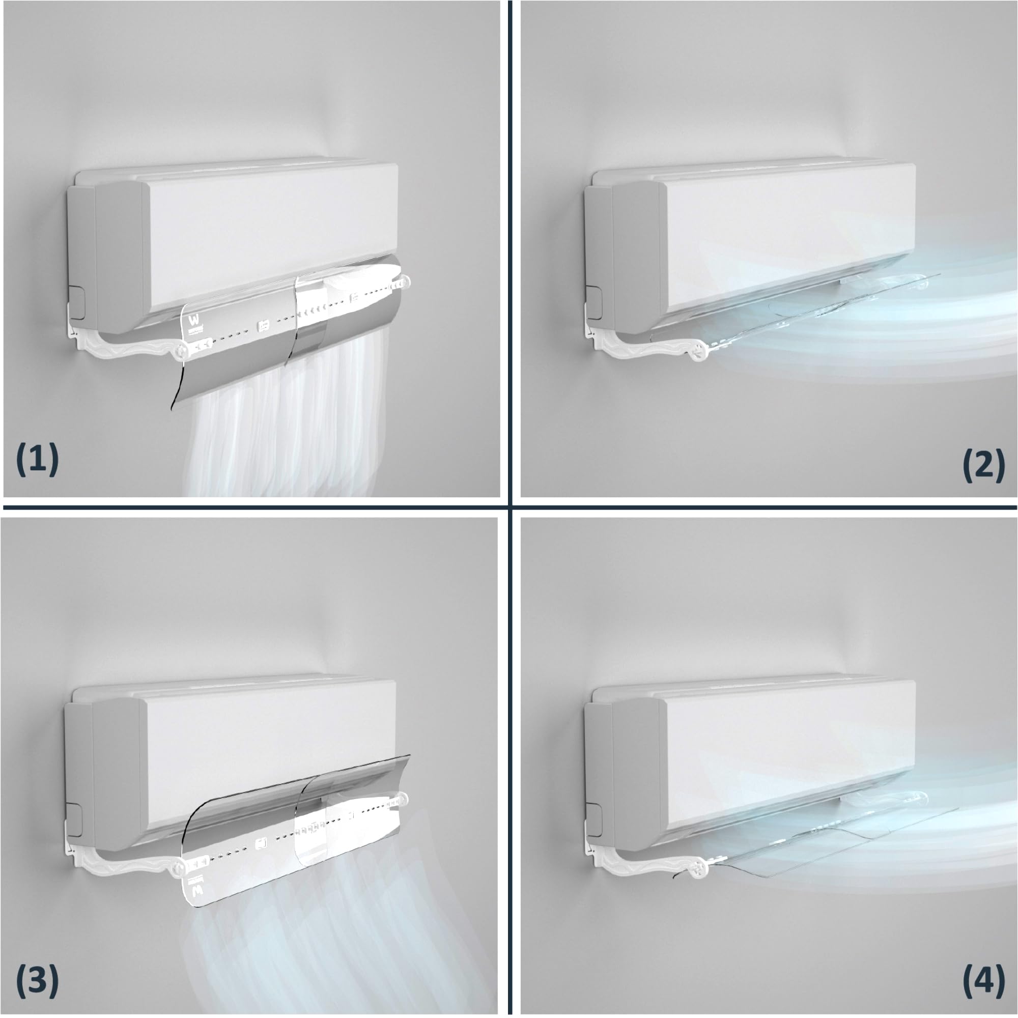 WITFORMS/CLASSIC - Adjustable AC air deflector suitable for Split air conditioners. Enhance cooling and heating circulation