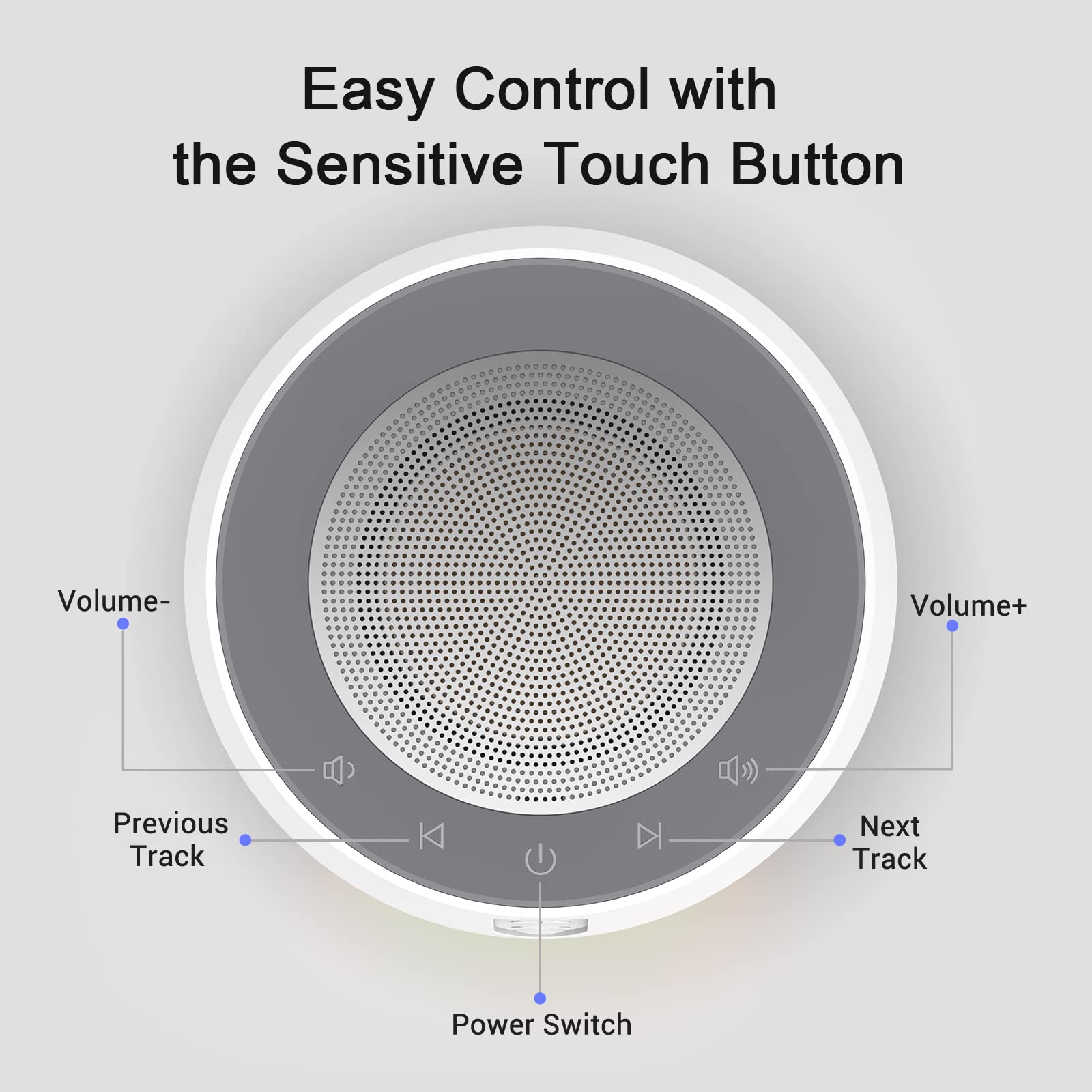 Sundiko White Noise Machine, Sleep Sounds Machine with 14 Soothing Sounds, 5 Sleep Timer and Night Light, Noise Machine for Sleeping Baby Kids Adults White
