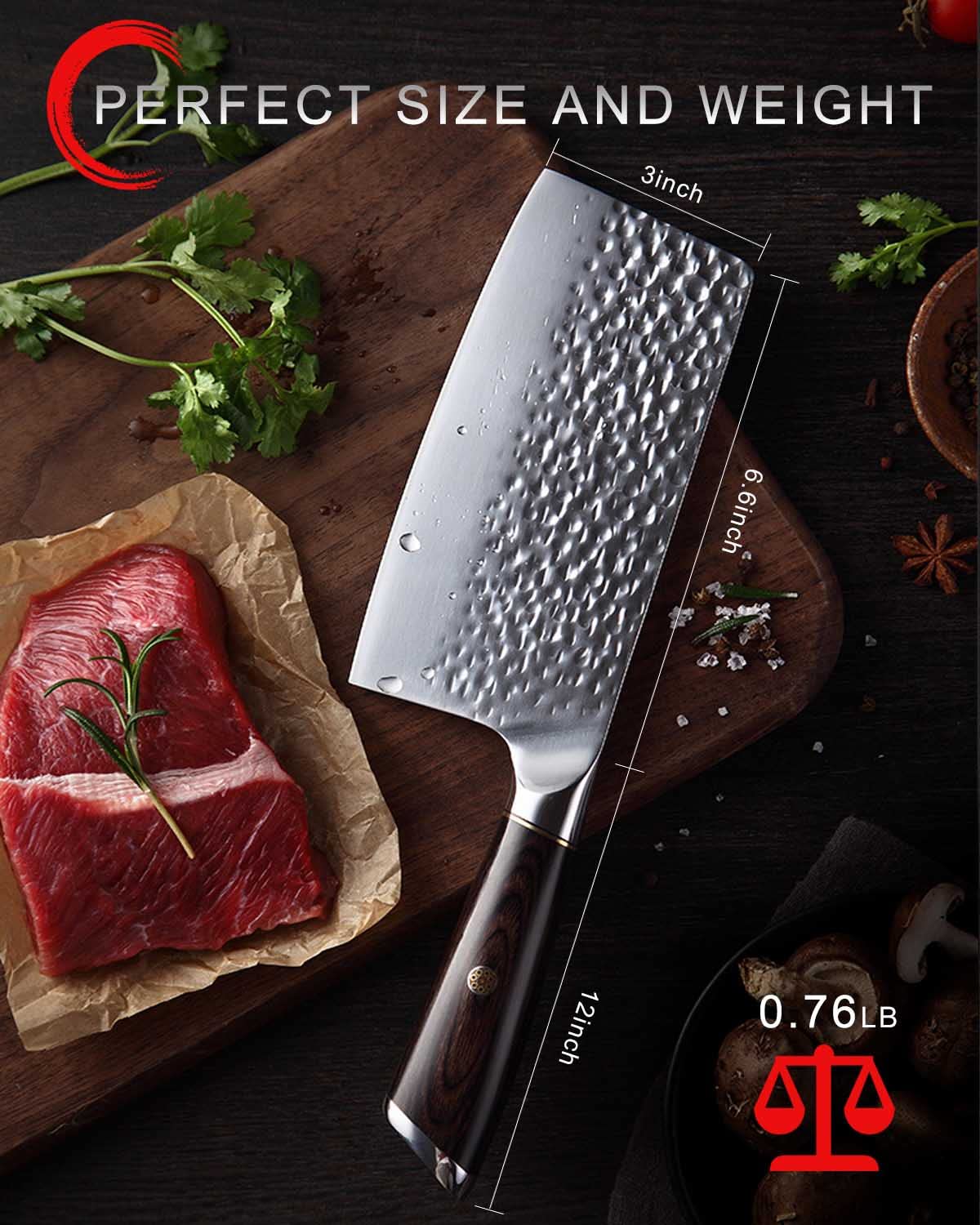 etable Meat Cleaver Knife cooking knife with Wooden Handle7inch Heavy Duty viking knife Chopper for Butcher Slicing Vegetablesā¦