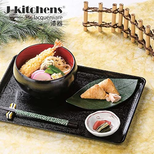 J-Kitchens Obon Tray, Heat Resistant, Kaiyaki, Bon, Black, Shaku 0, Made in Japan