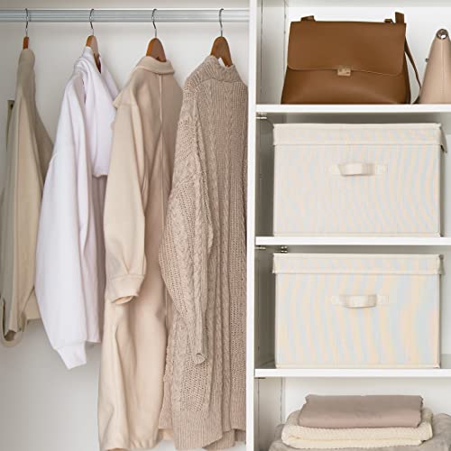StorageWorks 2-Pack Storage Baskets for Shelves + 3-Pack Storage Bins with Lids