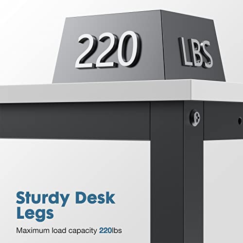 OLIXIS Simple Study L Shaped Desk, 50 inch, White