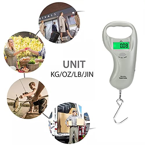 Digital Fish Scale Hanging Scale with Tape Measure,Temperature Display (° F/° C),Backlit LCD Display,110 lb/50 kg Portable Postal Scale,with Fish Lip Clip,Fishing Gifts for Men,Valentine's Day Gift…
