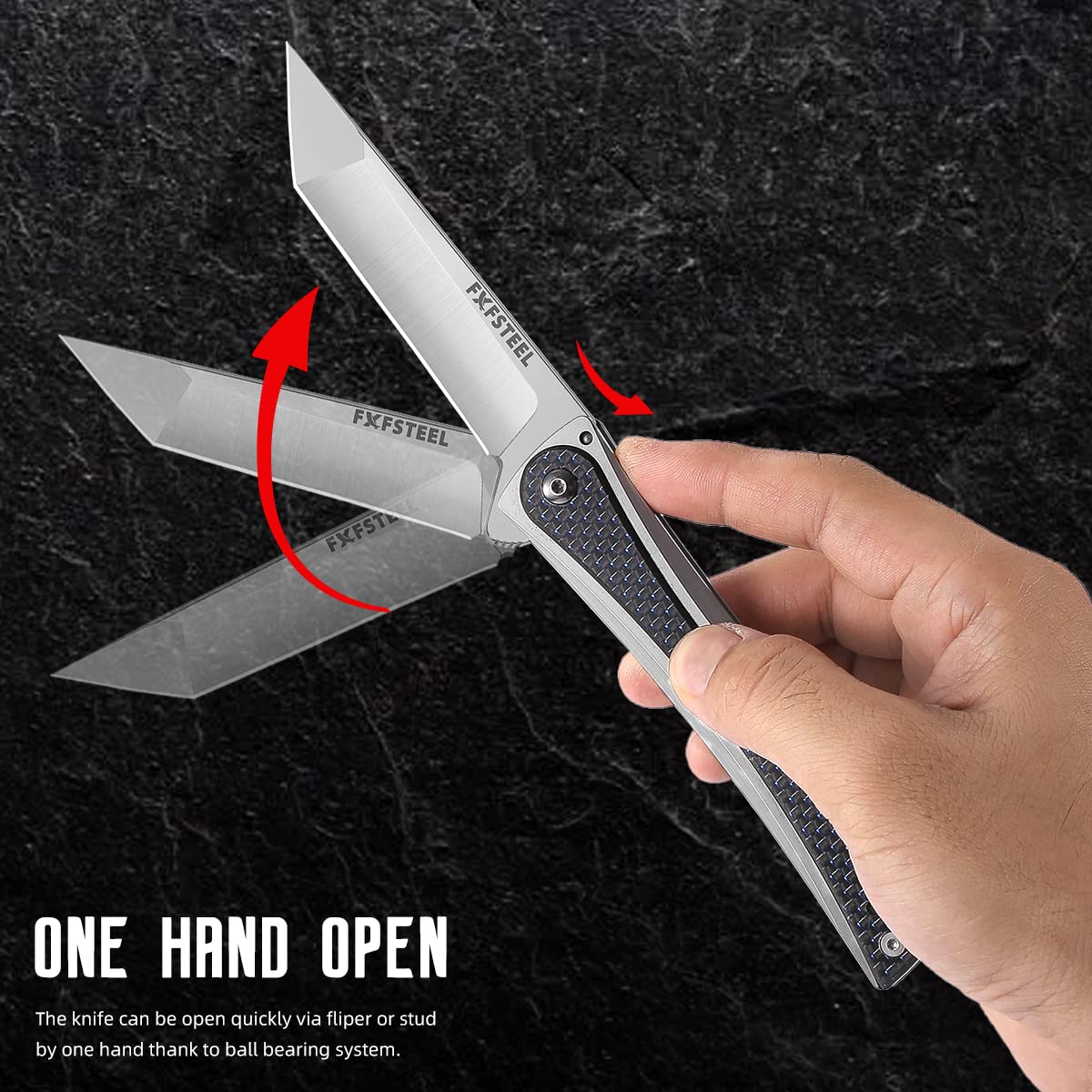 FXFSTEEL Folding Knives 9CR18MOV Satinless Steel Blade with Multi tool Tactical Knife for Outdoor, Survival, Hunting and Camping EDC Pocket Folding Knife with Clip