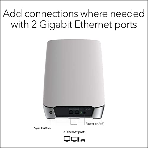 Orbi Whole Home Tri-Band Mesh WiFi 6 Add-on Satellite (RBS750) – Works with Your Orbi WiFi 6 System| Adds up to 2,500 sq. ft. Coverage | AX4200 (Up to 4.2Gbps)