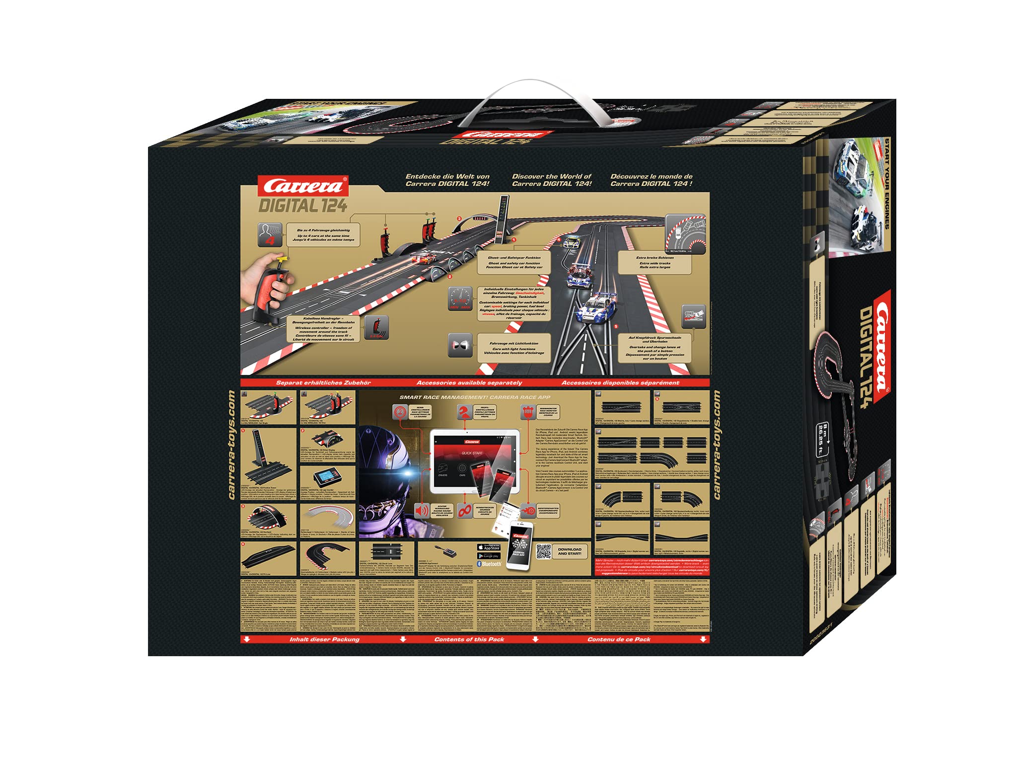 Carrera Digital Electric Slot Car Racing Track Set Includes Two Cars & Two Dual-Speed, D124 Start Your Engines