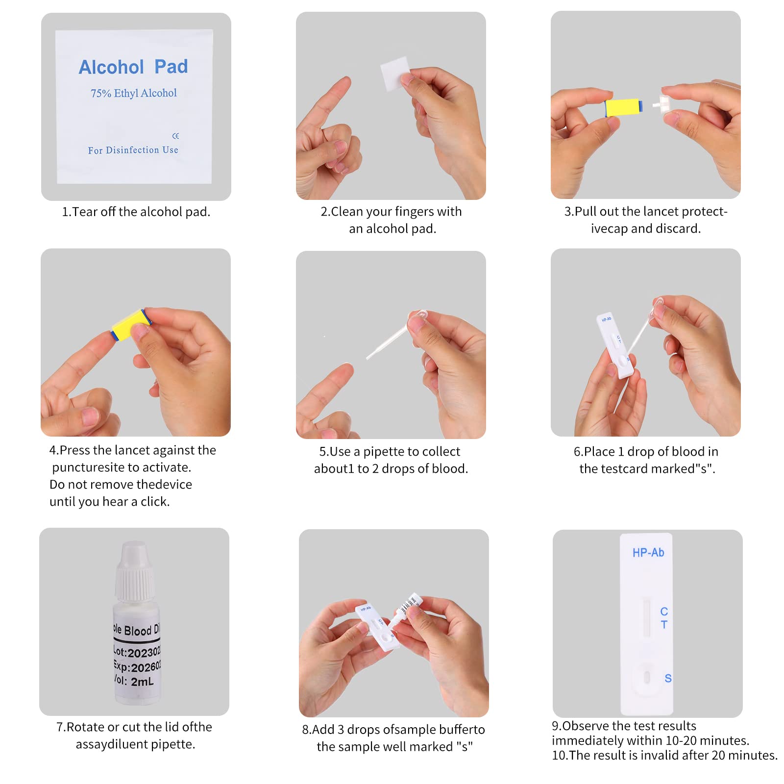 H. Pylori,Helicobacter Pylori Detection kit, 10-15 Minutes of Quick Home Testing, The Result is Highly Accurate, Easy to use and Read,Pack of 1