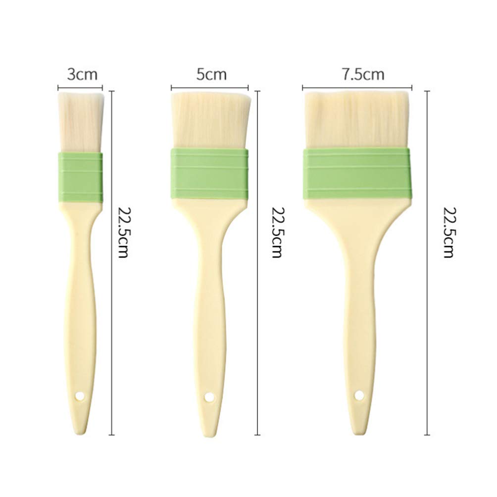 DOITOOL 3pcs Basting Brushes Plastic Pastry Baking Brushes BBQ Sauce Marinade Meat Brushes Glazing Oil Brushes for Bread Cake (Mixed Colors)
