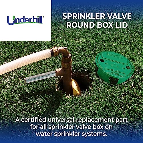 Underhill Sprinkler Valve Round Box Lid, VersaLid 6β to 7β Universal Cover for Automatic Irrigation System, Lawn, Yard, Outside, Green, VL-6