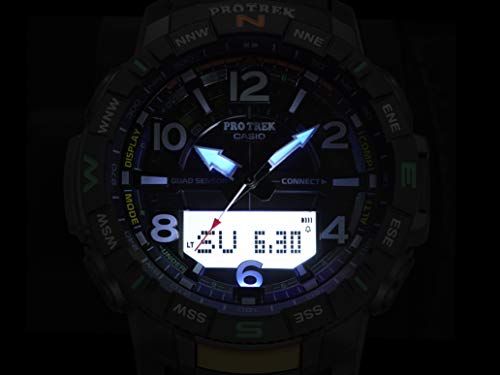 Casio Men's Pro Trek Bluetooth Connected Quartz Sport Watch with Resin Strap, Black, 22.2 (Model: PRT-B50-1CR)