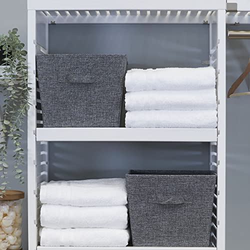 Household Essentials, Graphite 2 Pack Open Storage Bins, Medium-10 W x 11" D