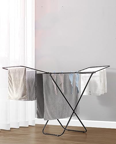 GAENZA Floor-to-Ceiling Folding Clothes Rack Clothes Drying Rack Indoor Balcony Airfoil Simple Household Towel Drying Quilt Pole Outdoor Clothes Rack