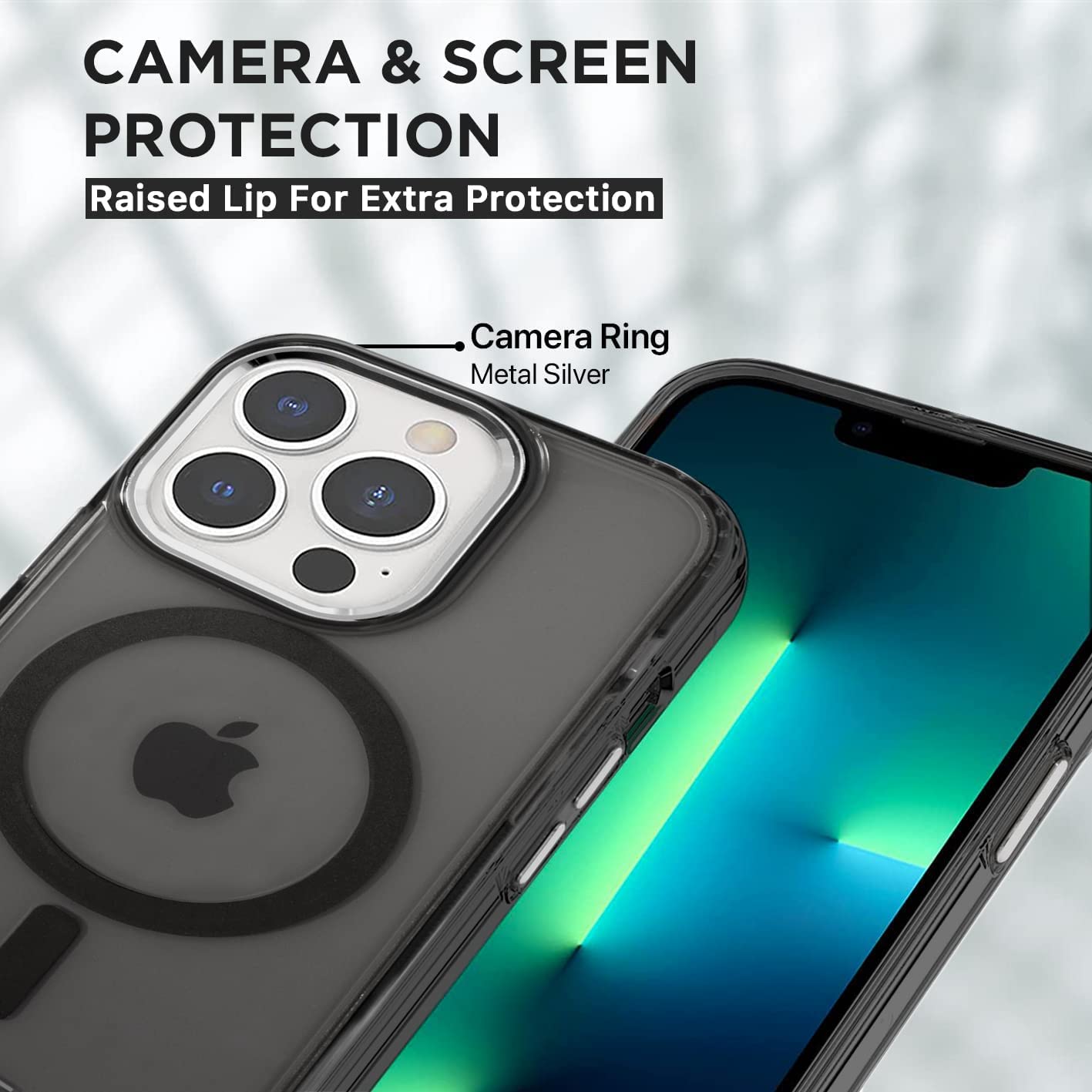 CG MOBILE TUMI Phone Case for iPhone 14 Pro Max in Clear Black MagSafe Compatible Case, Real Protective & Transparent Anti-Scratch Cover with Easy Snap-on, Shock Absorption & Signature Logo