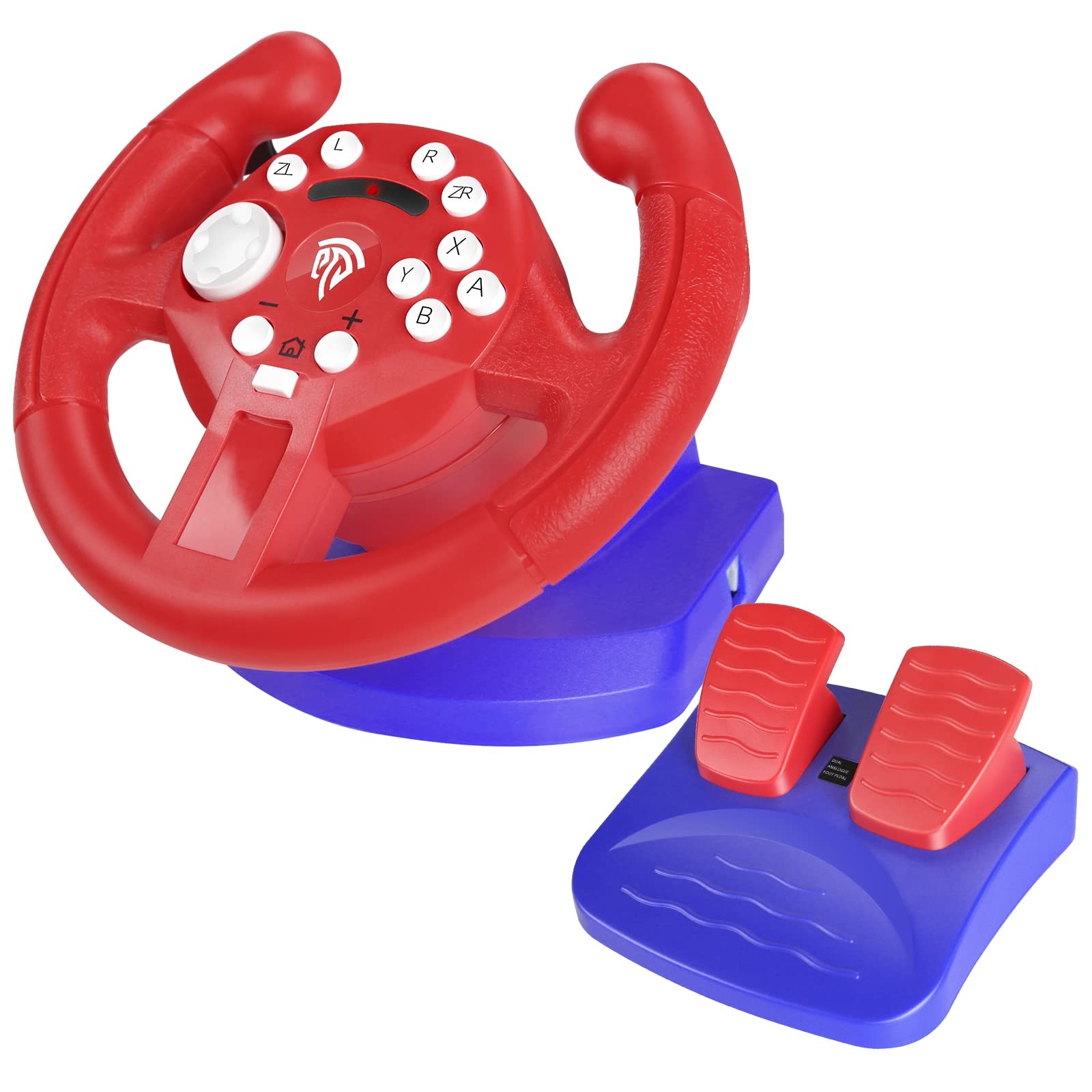 EasySMX Kirin 37C1 Gaming Steering Wheel,Nintendo Switch Mario Kart Steering Wheel, 90 Degree Racing Wheel and Linear Pedals, for Nintendo Switch/Lite/OLED/PC/PS3/Android