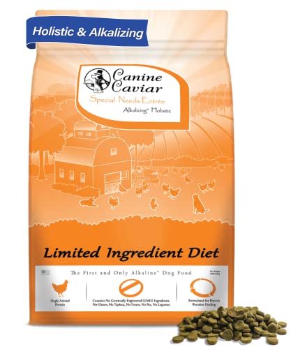 Canine Caviar Special Needs Dog Food – Limited Ingredient Alkaline Holistic Dog Food – Gluten Free, Premium for Older & Sensitive Stomach Dogs – for Skin & Coat – Chicken & Brown Rice – 11 lbs