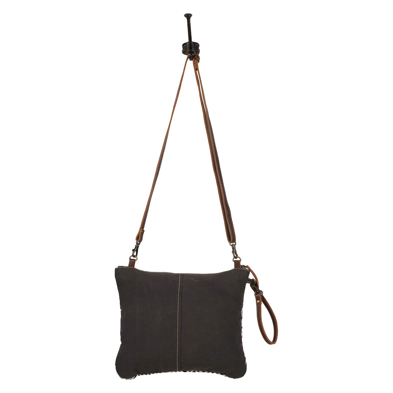 Myra Bag Mix n' Match Upcycled Canvas & Leather Crossbody Bag S-1578