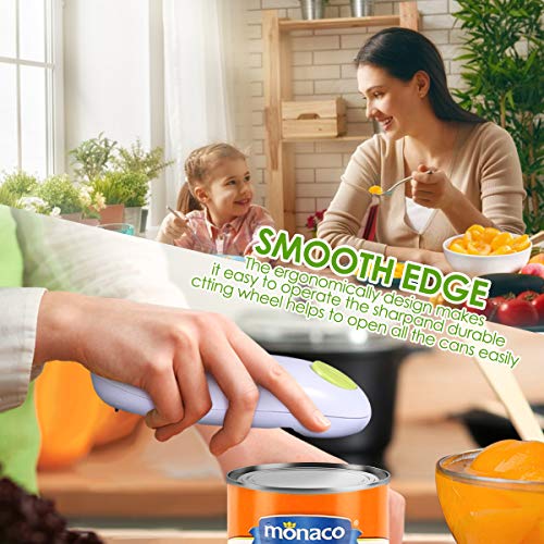 Fathers Day Gifts Easy One-Touch Electric Can Opener with Smooth Edge for Seniors with Arthritis,Food-Safe Automatic Can Openers, Hands Free Kitchen Gadgets for Kitchen Fits Almost All Cans, White