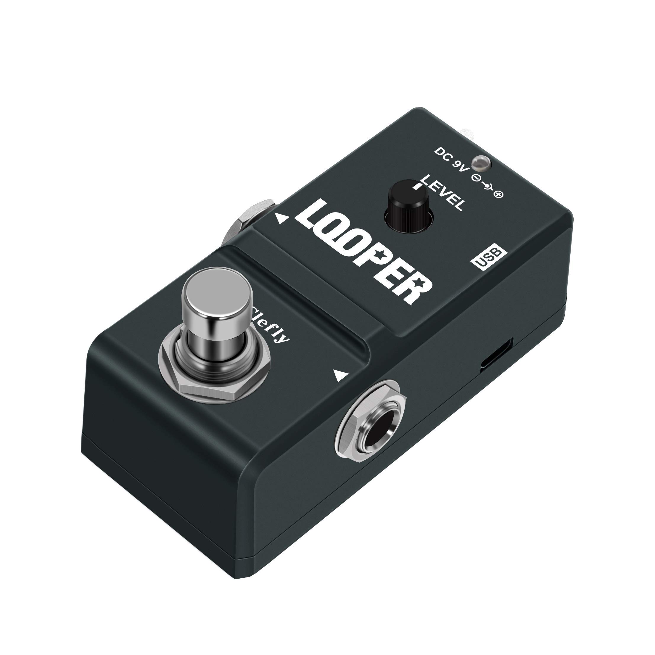 Clefly Tiny Looper Pedal Electric Guitar Effect Loop Pedal 10 Minutes of Looping Unlimited Overdubs USB Port True Bypass