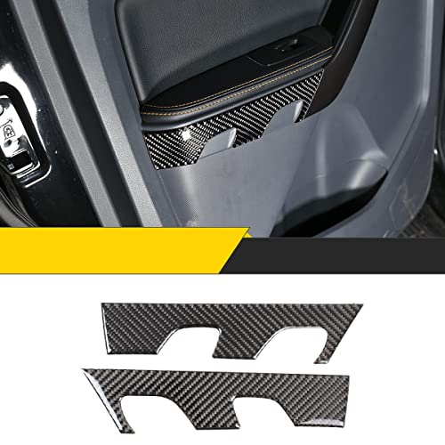 taruisixt for Ford Ranger 2015 2016 2017 2018 2019 2020 2021 Real Carbon Fiber (Soft) Car Back Row Inner Door Decorative 3D Sticker Car Interior Accessories