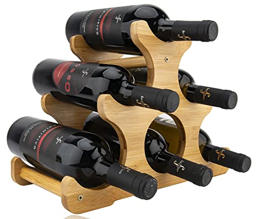 NAKAAOSIK Wine Racks Countertop, 6 Bottles, it is an Ideal Furniture Decoration Wine Rack to Organize The Wine on The Kitchen, Dining Table, Wine Cabinet