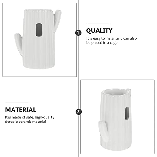 VILLCASE Pet Water Bottle Holder Adorable Cacti- Shape Hamster Waterer Holder Pet Bottle Bracket for Hamster Chinchilla Gerbil Bunny (White) Hamster Water Bottle