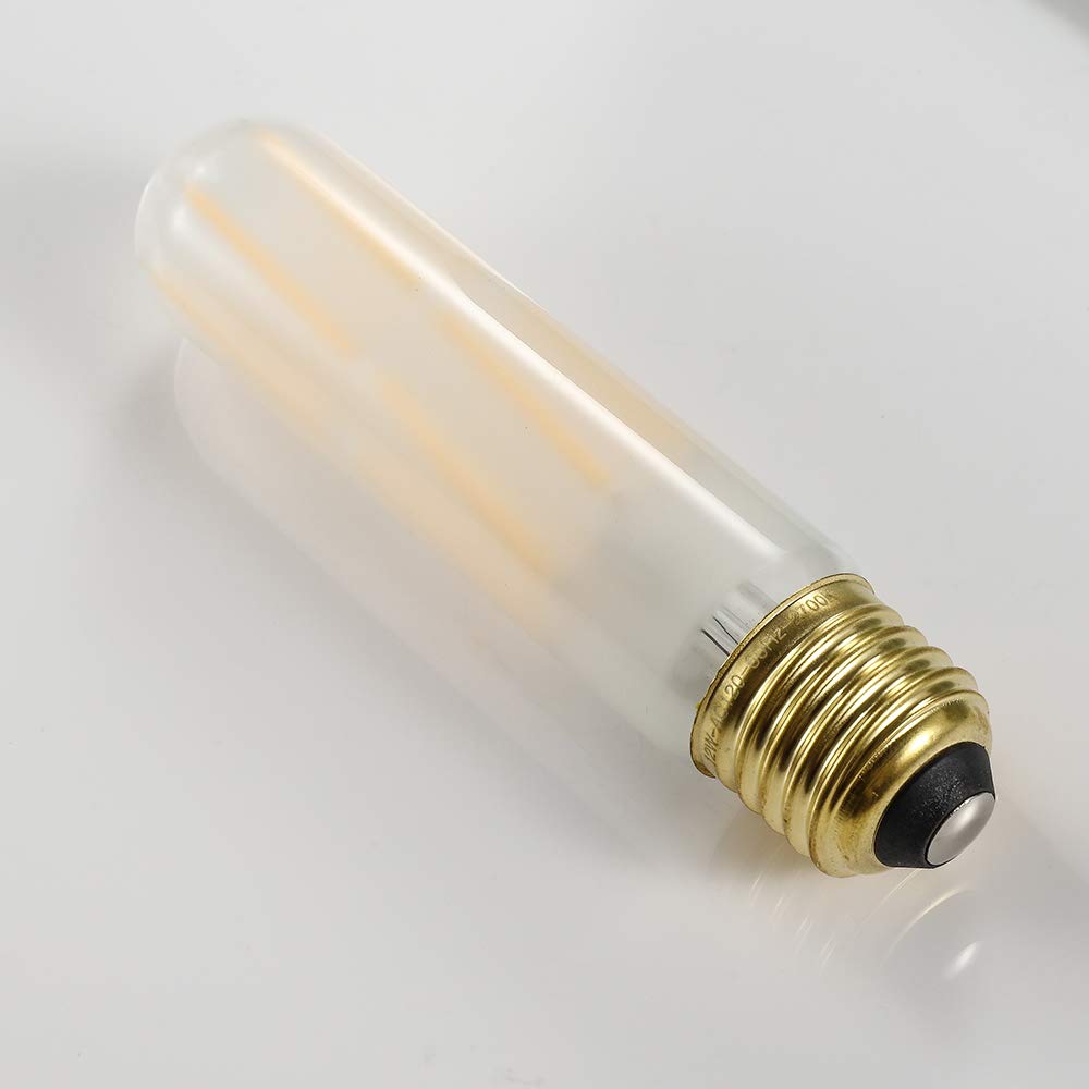 Dimmable T10 LED Bulbs 3000K Soft White,8W Edison Frosted Tubular Filament LED Light Bulbs, 60-75 Watt Equivalent,800Lm, E26 Medium Base Lamp Bulb for Desk Lamp, Pendant Lights,Pack of 6.