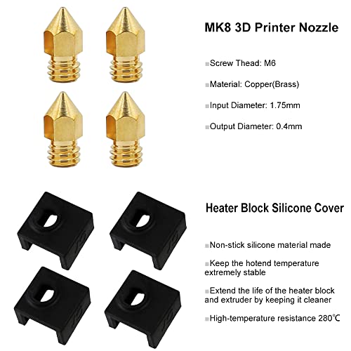 Creality Ender 3 /Pro/V2 3D Printer Assembled Extruder MK8 HotEnd Kit 24V with 0.4mm Nozzle Upgrade with Low Friction Creality-Capricorn Tubing
