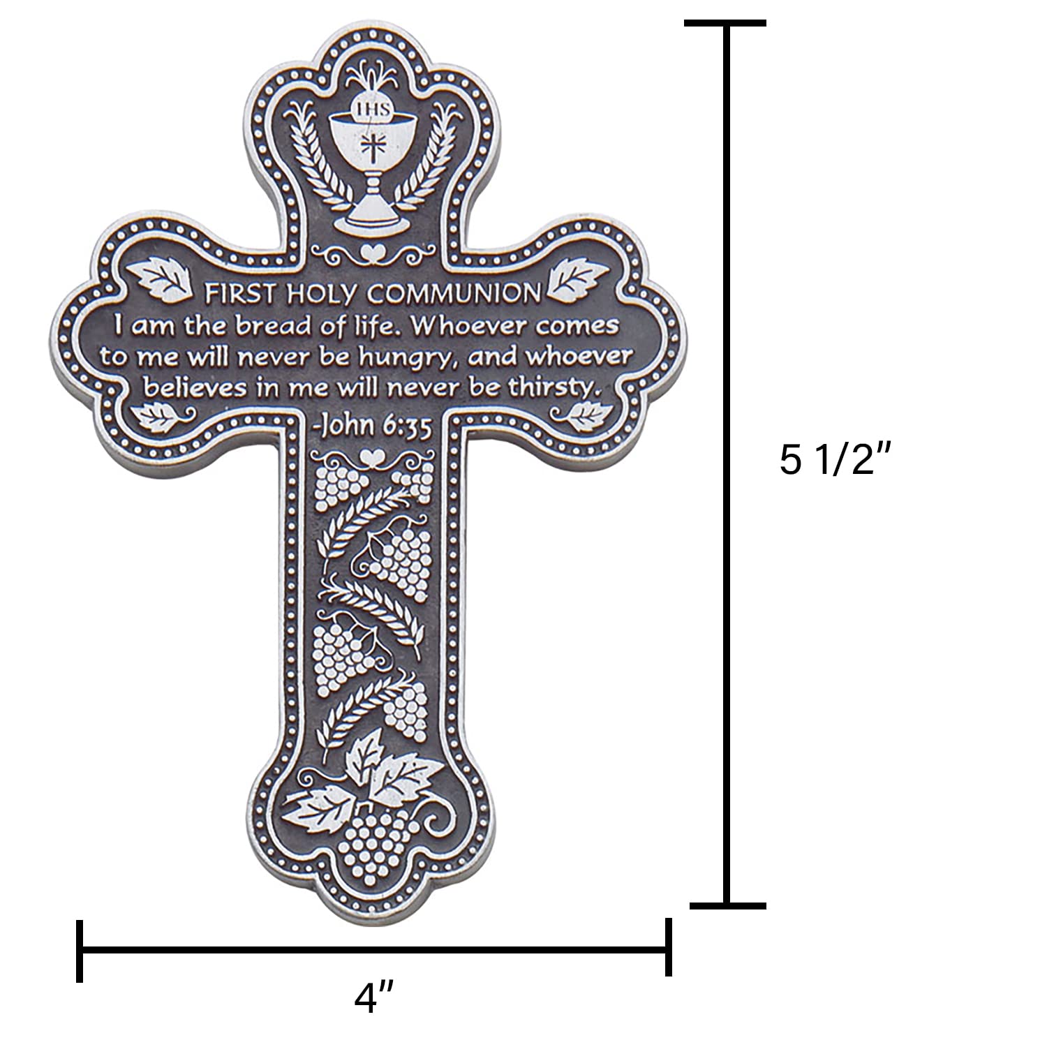 Cathedral Art (Abbey & CA Gift First Holy Communion Message Cross with Space for Engraving on Back, 5-1/2-Inch