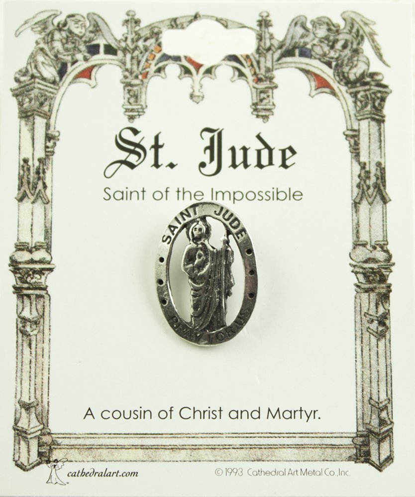 Cathedral Art (Abbey & CA Gift St. Jude Patron of The Hopeless Pin, One Size, Silver