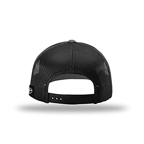 Our True God Faith Over Fear Back Mesh Hat Christian Inspirational Gift Baseball Cap (Charcoal Front Black Mesh) Medium-Large