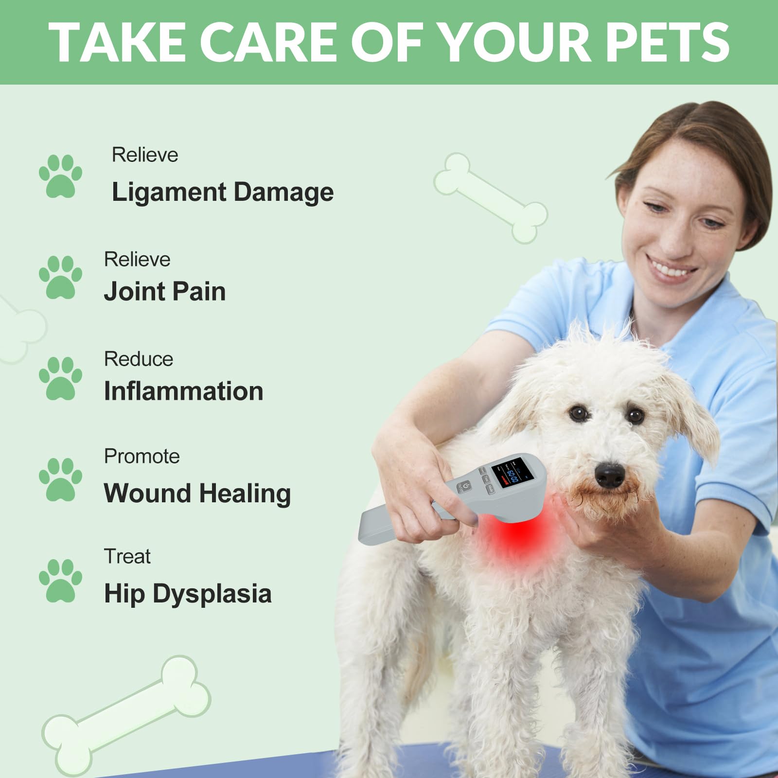 GOVW Laser Therapy for Dogs, 4x808nm+16x650nm, Cold Laser Therapy Device for Dogs Professional, Veterinary Laser Therapy Machine, Cold Laser Therapy Device for Horses, Laser Treatment for Animals