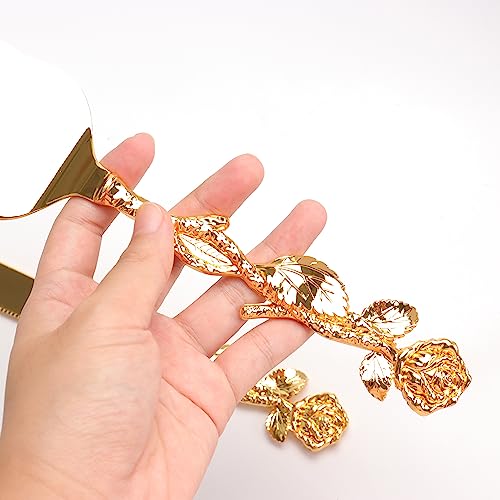 X Hot Popcorn Cake Cutting Set for Wedding Cake Knife and Server Set Cake Cutter Gold Cake Cutting Set for Wedding Birthday Party Kitchen Cutting Serving Desserts