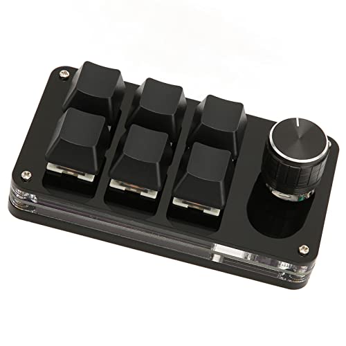 Eulbevoli 6 Keys Mini Mechanical Keyboard, Mini Portable Programmable Keyboard 6 Keys for Gaming for Office