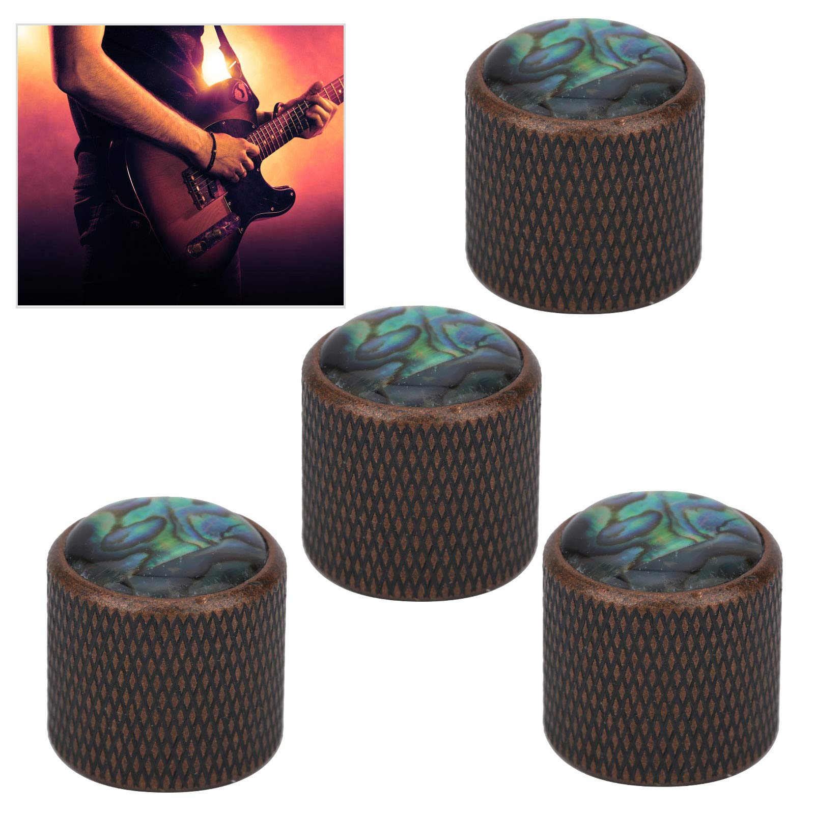 Demeras Electric Guitar Knobs, Tone Volume Control Knob Volume Knob Guitar Potentiometer Knob for Electric Bass (Bronze, Caibei) Accesorios de rendimiento