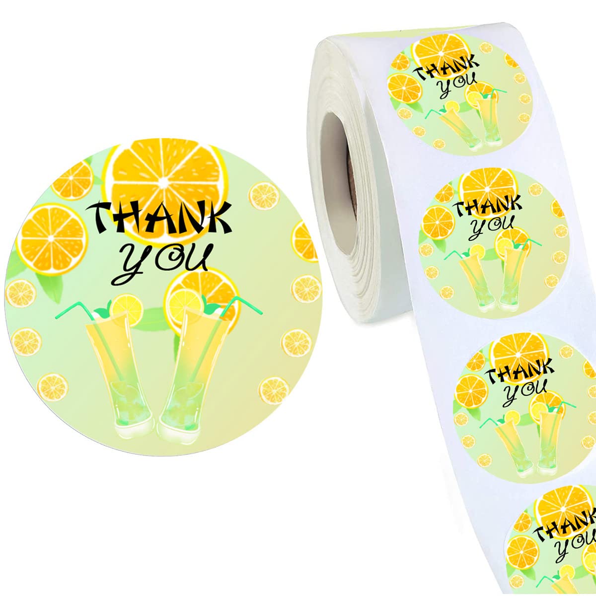 YOUOK Lemon Thank You Party Favor Stickers Labels, 2'' Bridal Shower Favor Stickers for Envelop Sealings,Decoration,Baby Showing,Birthday Party and.(500Pcs)