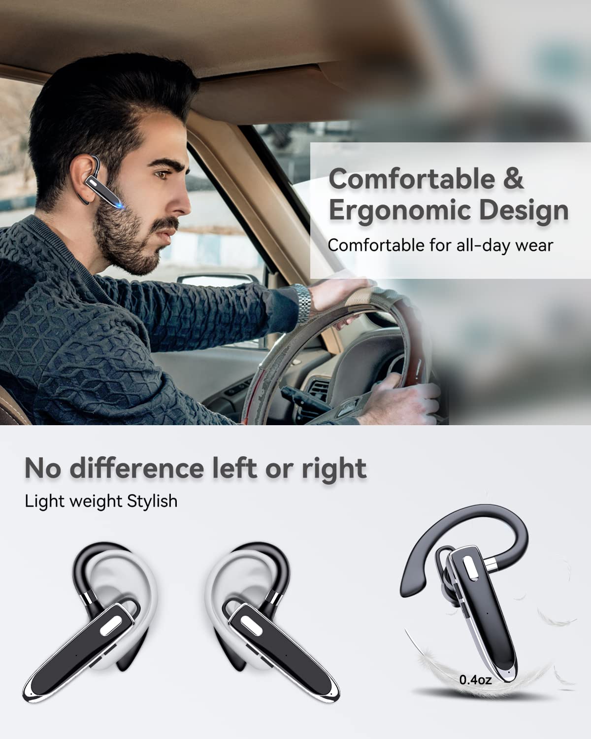 EUQQ Sport Bluetooth Headphones Mic Wireless Earphones in Ear Earbuds with Dual LED Display011