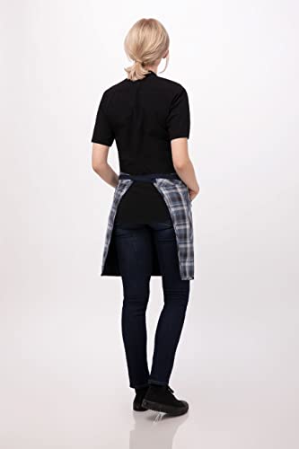 Chef Works Unisex Olympia Half Bistro Apron, Navy, One Size