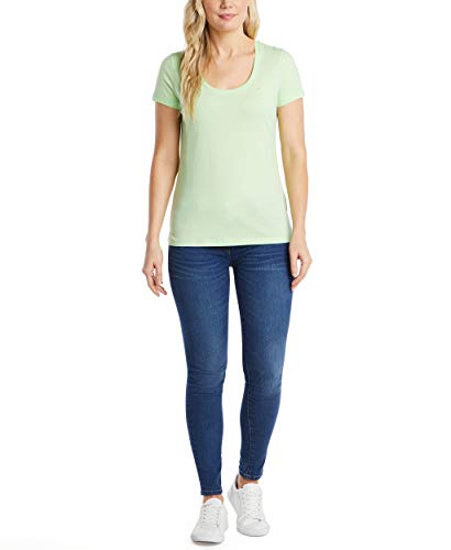 Nautica Women's Easy Comfort Scoop Neck Supersoft 100% Cotton Solid T-Shirt, Paradise Green, Medium