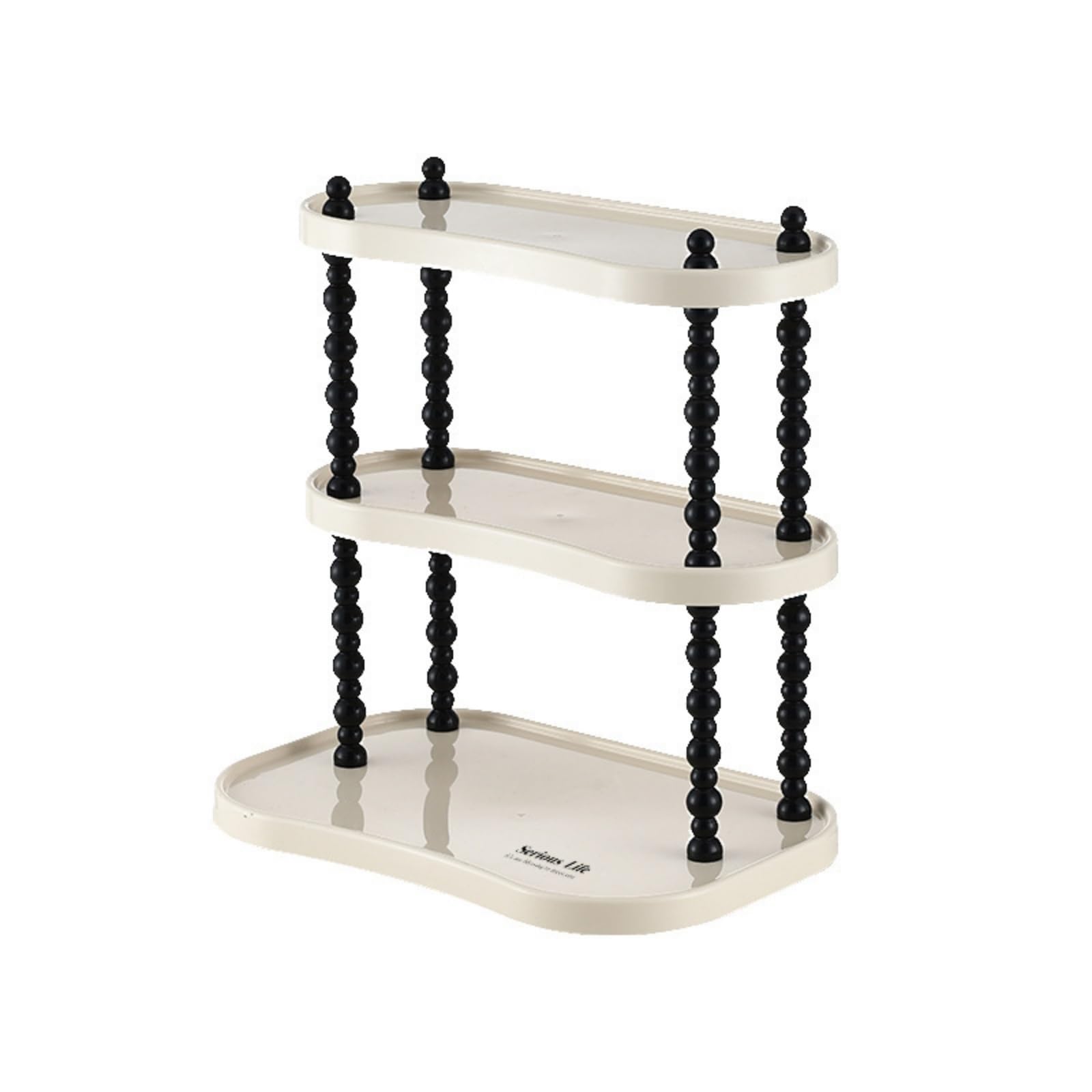 Generic Daily Furniture 3 Tier Wooden Jewelry Display Stand, Organizer for Home Living Room Kitchen Dining Table storage for small spaces organizer cart, Black