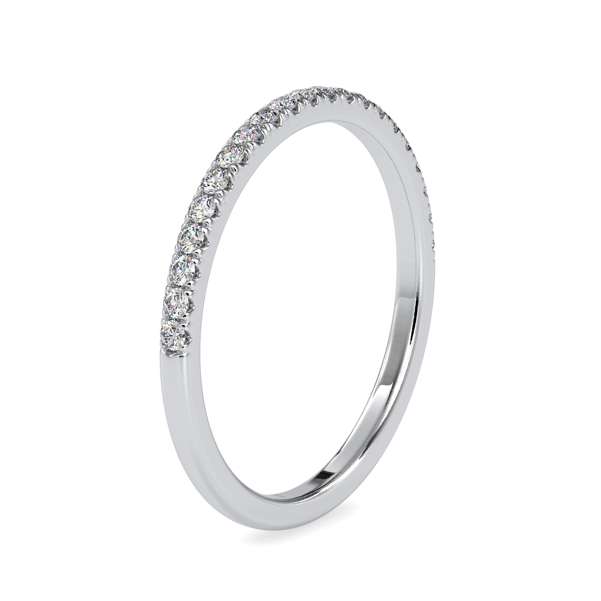 Certified Half Eternity Wedding Ring Studded with 0.2 Cttw Round Natural Diamond in 18K White/Yellow/Rose Gold for Women on Her Anniversary Celebration | Bridal Ring For Women (IJ-SI)