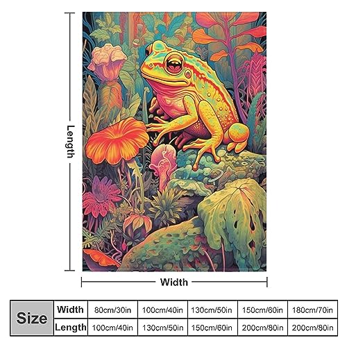 Ganiokar Frog Blanket Gifts, Mushrooms Retro Frog Throw Blanket for Women Man, Cozy Lightweight Fleece Plush for Sofa Bed Room Decor-C3-30x40