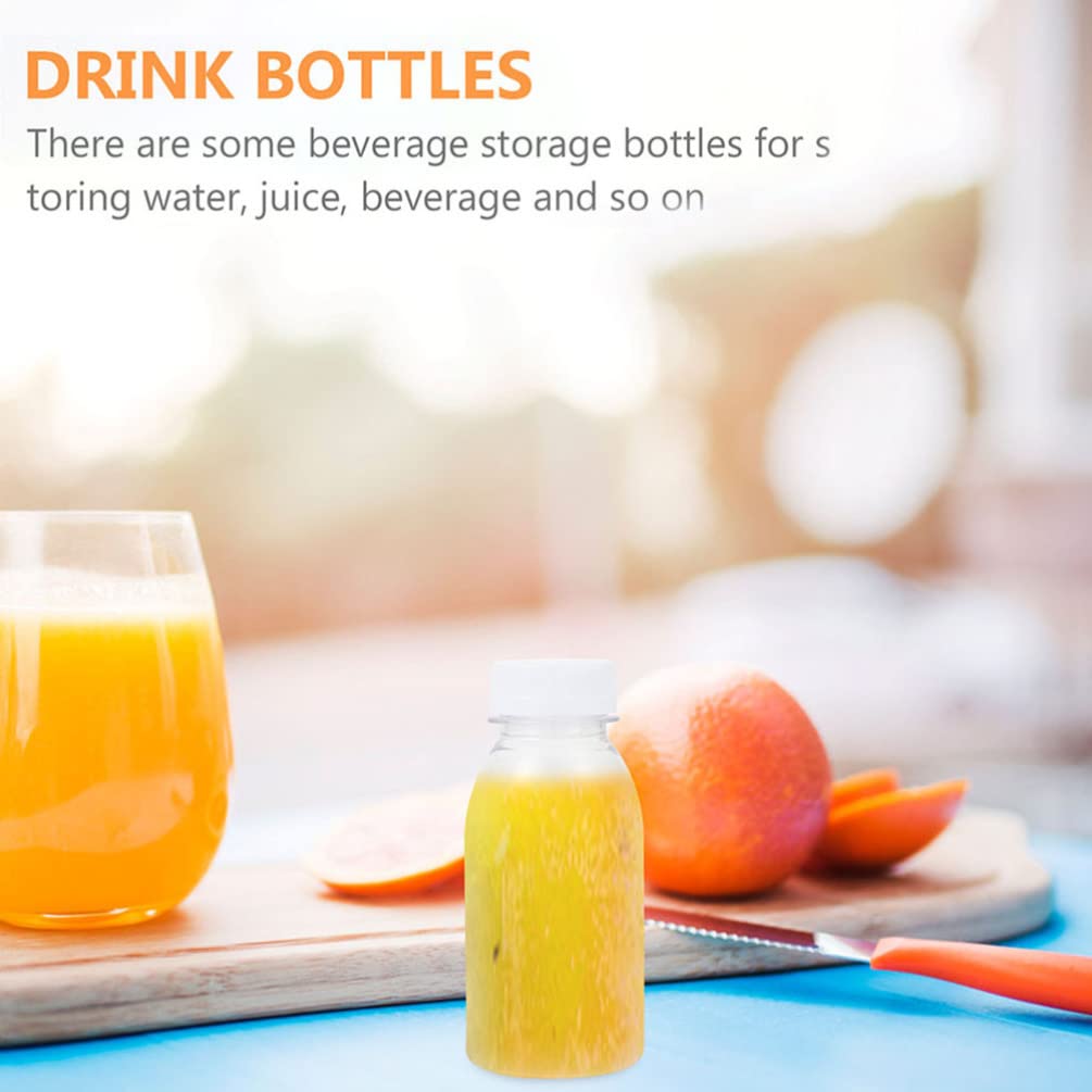 DOITOOL Plastic Juice Bottles with Caps - 15Pcs Reusable Juice Containers with Lids for Fridge - Clear Refillable Water Bottles Smoothie Bottle for Homemade Juices, Milk, Tea(100ml/3.4oz