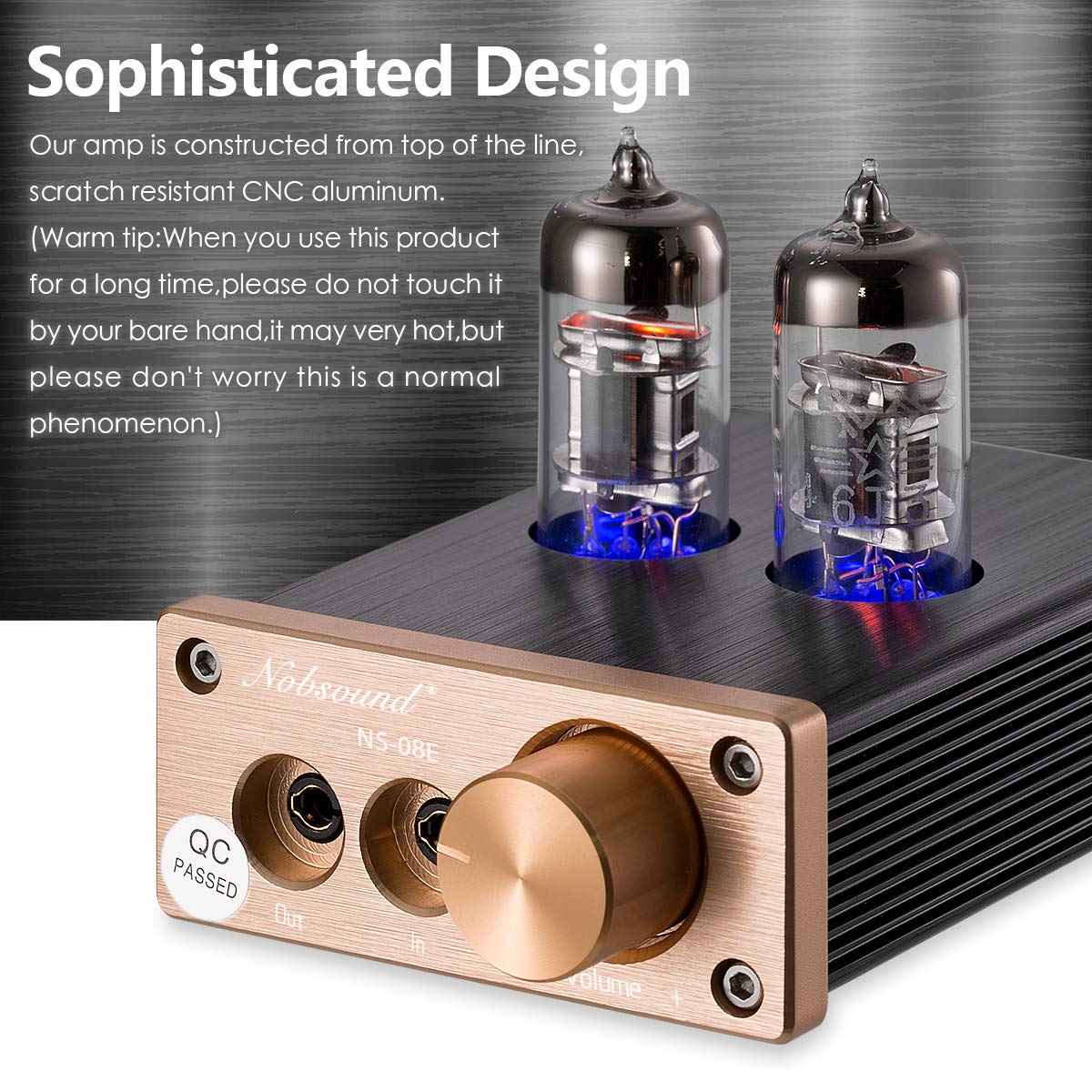 Nobsound NS-08E Vacuum Tube Headphone Amplifier Hi-Fi Valve Headphone Amp Stereo Audio Preamplifier