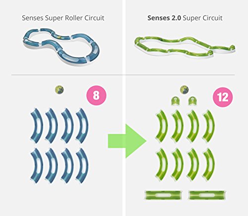 Catit Senses 2.0 Super Circuit Interactive Cat Toy - 12-Piece Closed-Track Ball Toy for All Breed Sizes