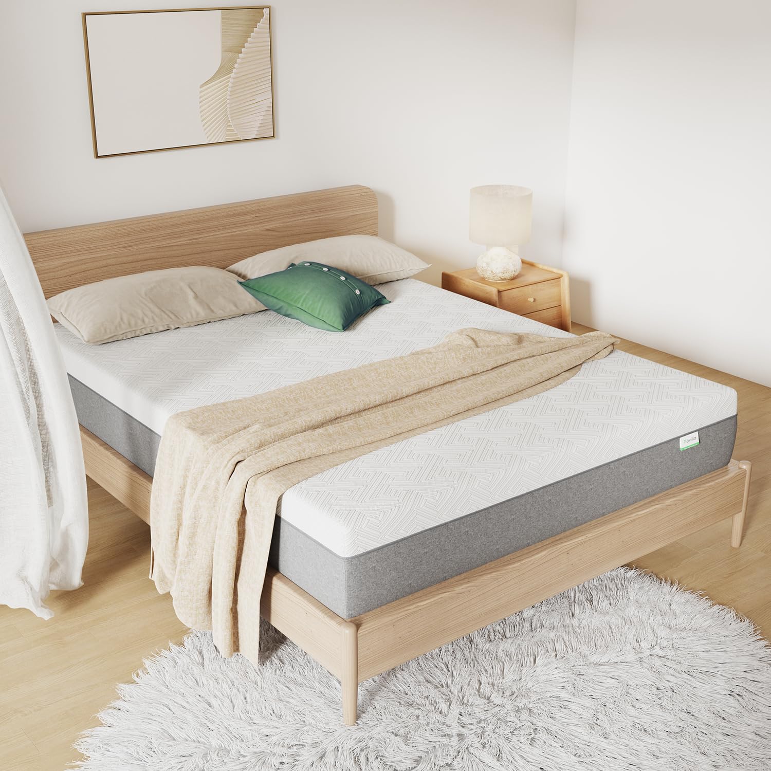 Novilla Twin XL Mattress, 6-Inch Gel Memory Foam Mattress for Cool Night & Pressure Relief,Medium Firm XL Twin Size Mattress in a Box, Bliss