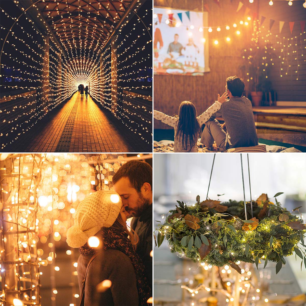 CLY 10ft 16 Pack Fairy Lights, 30 LEDs Waterproof Outdoor Copper Wire String Lights, Battery Operated (Included) Firefly Starry Lights for DIY, Christmas, Mason Jars, Wedding, Party (Warm Light)