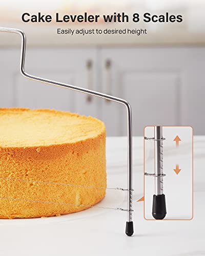 Kootek 144pcs Cake Pan Set with Ebook, Cake Decorating Supplies with 3 Round Nonstick Removable Base Bakeware Springform Pans (4" 7" 9"), Numbered Piping Tips and Other Baking Supplies for Cheesecake