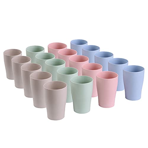 NC NC EFriendly ,Unbreakable Reusable Drinking Cup,Multicolor,Lightweight,Degradable ,Dishwasher & Microwave Safe - BPA Free (20pcs).BPA Free, Healthy for Kids Children Toddler & Adult