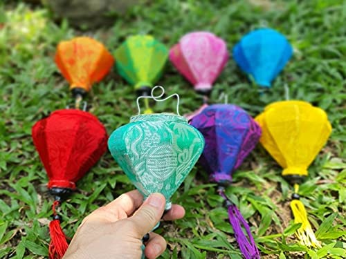Set of 8 Mini String Silk Lanterns 10cm Vietnam Lanterns for Wedding Decor Christmass Tree Decor Home Decor Garden Party Decor